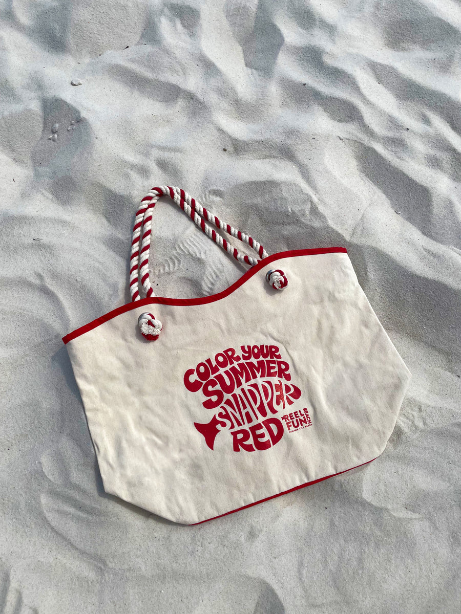 Beach Bag - Color Your Summer Snapper Red Beach Bag – Panama City Beach